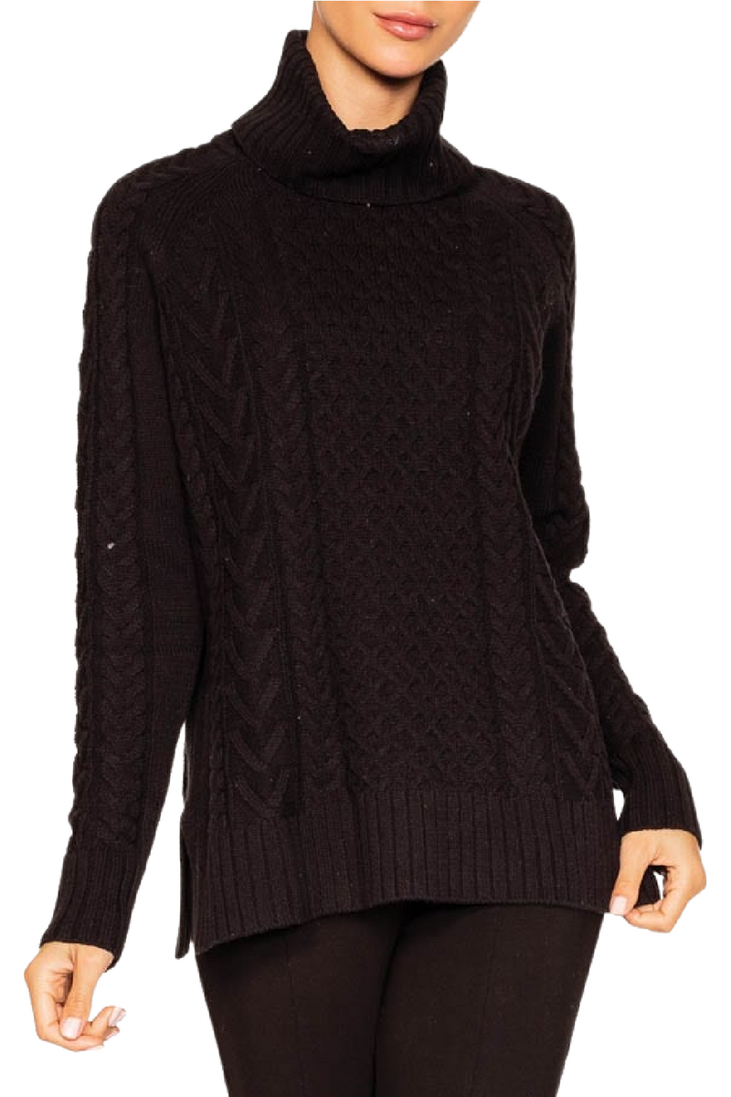 Black Cable Knit Sweater – Petunias of Naples