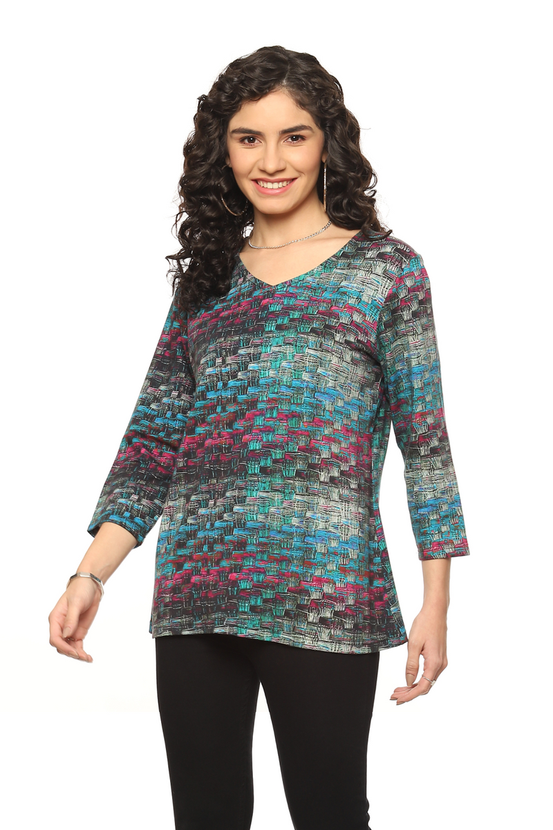 Magenta and Teal Fargo Top – Petunias of Naples