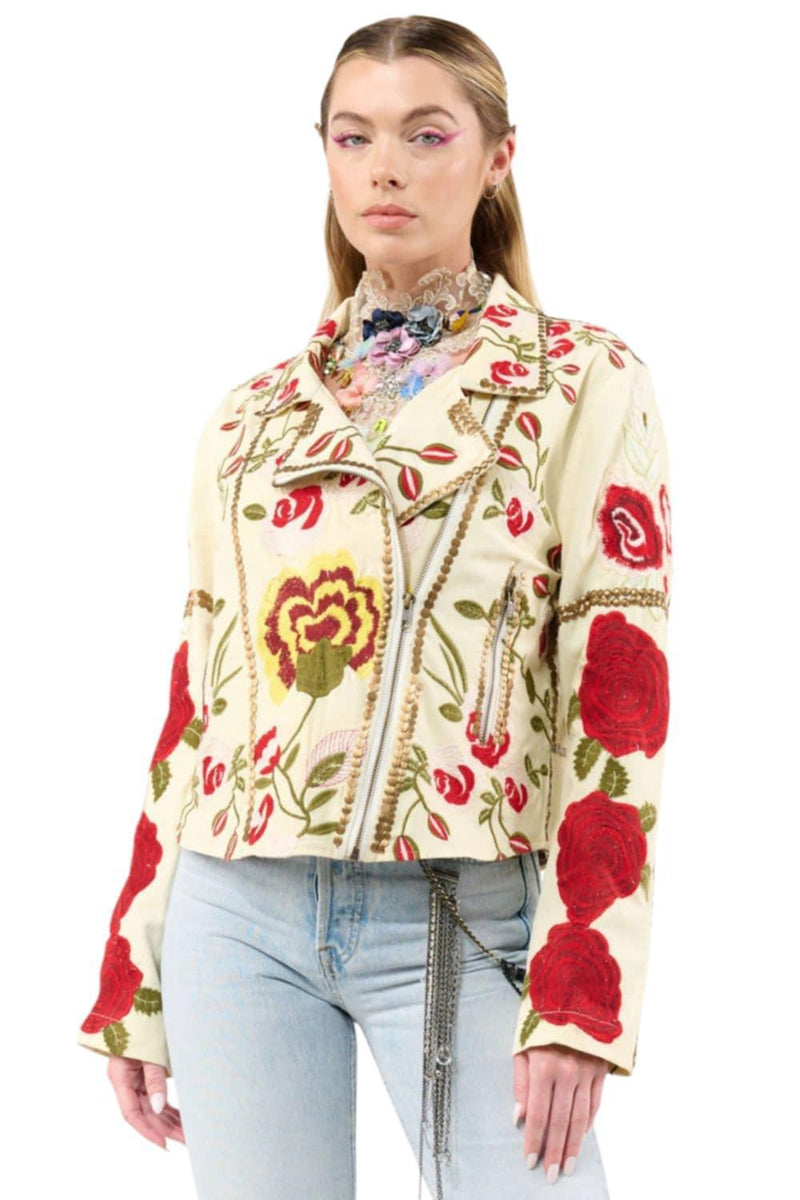 Embroidered Motorcycle Jacket – Petunias of Naples